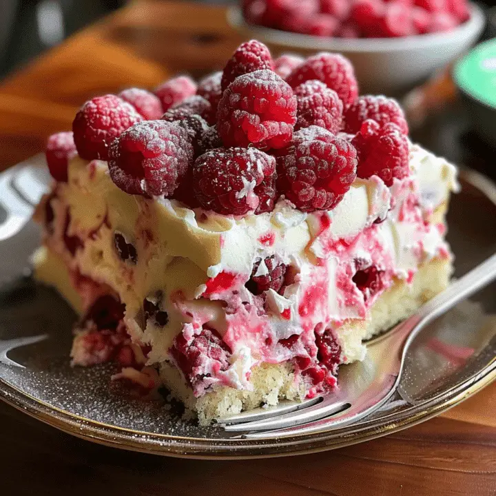White Chocolate Raspberry Poke Cake Recipe