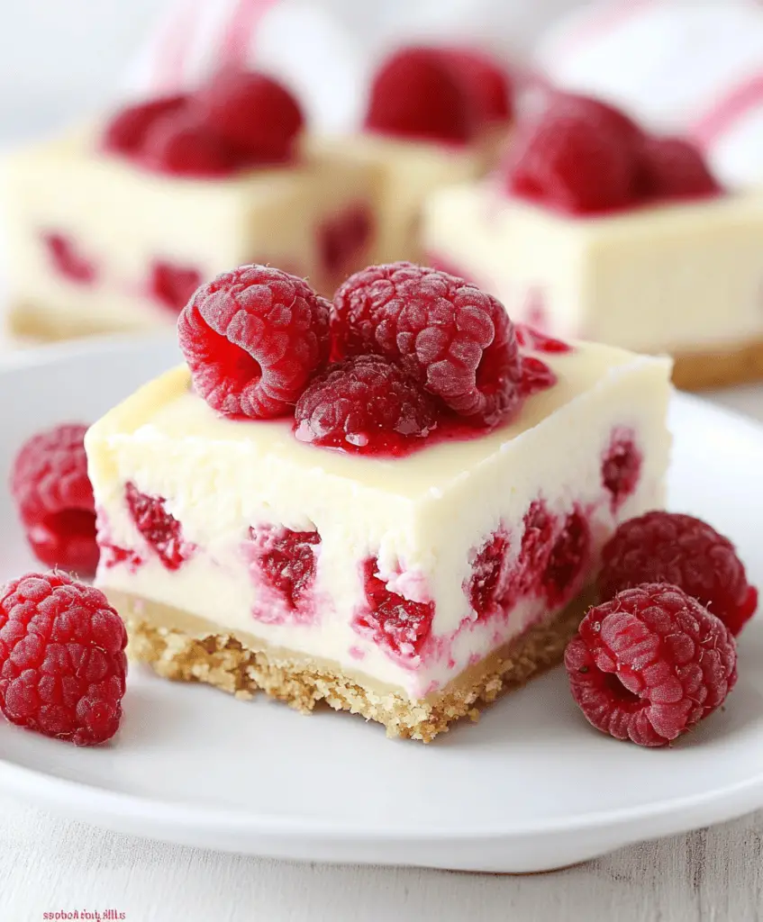 White Chocolate Raspberry Cheesecake Bars Recipe