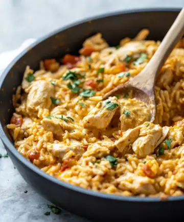 Easy One Pot Queso Chicken and Rice Recipe