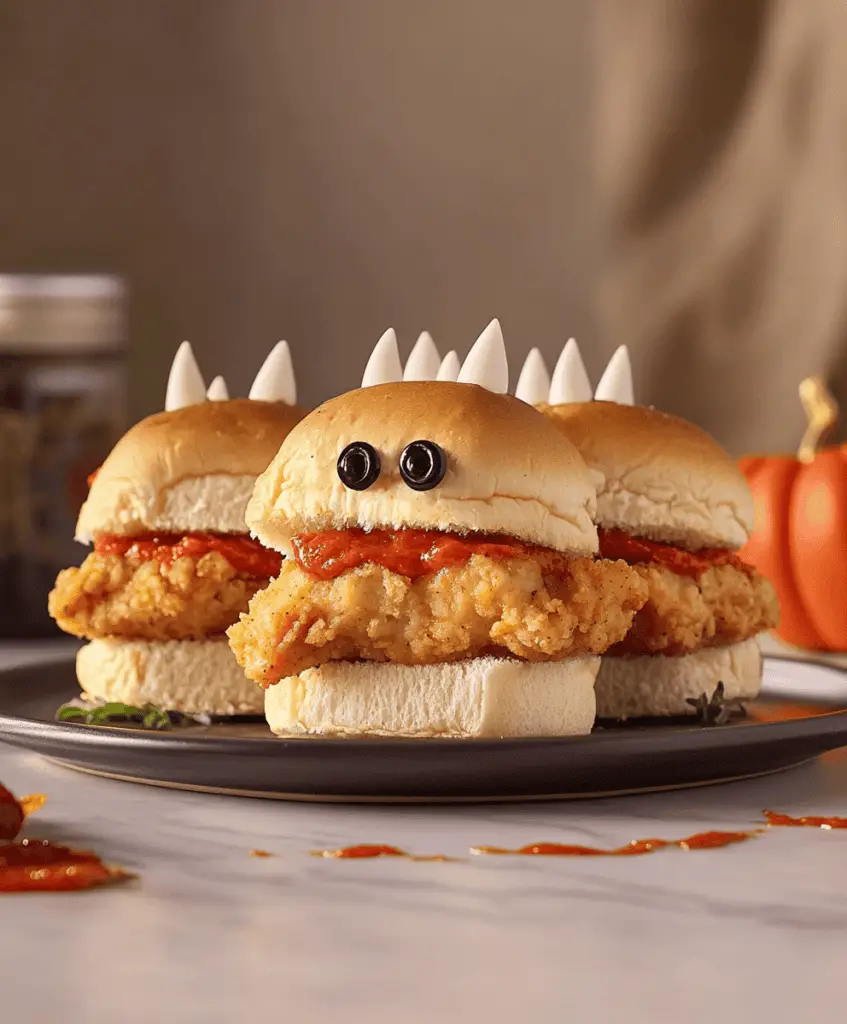 Halloween Chicken Parmesan Sliders Recipe