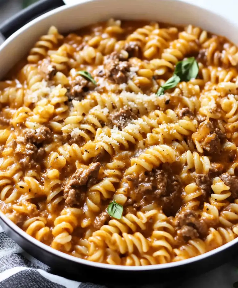Beef And Rotini In Garlic Parmesan Sauce Recipe