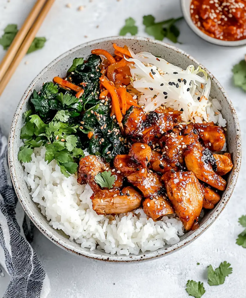 Korean Chicken Rice Bowls Recipe